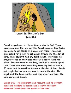 Daniel In The Lion's Den Sunday School Lesson